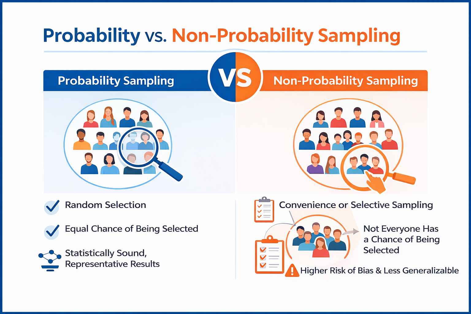Non-probability vs probability sampling methods | Editage Insights