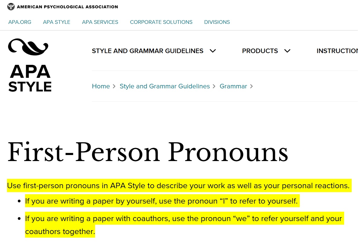 Is it acceptable to use first person pronouns in scientific writing ...